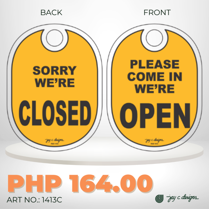 Acrylic Signage Open and Closed Sign Jay C. Designs 1413 | Lazada PH