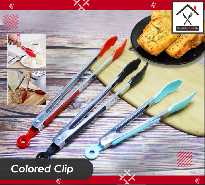 Smart Home assorted colored hand tong clip cooking tools stainless ...