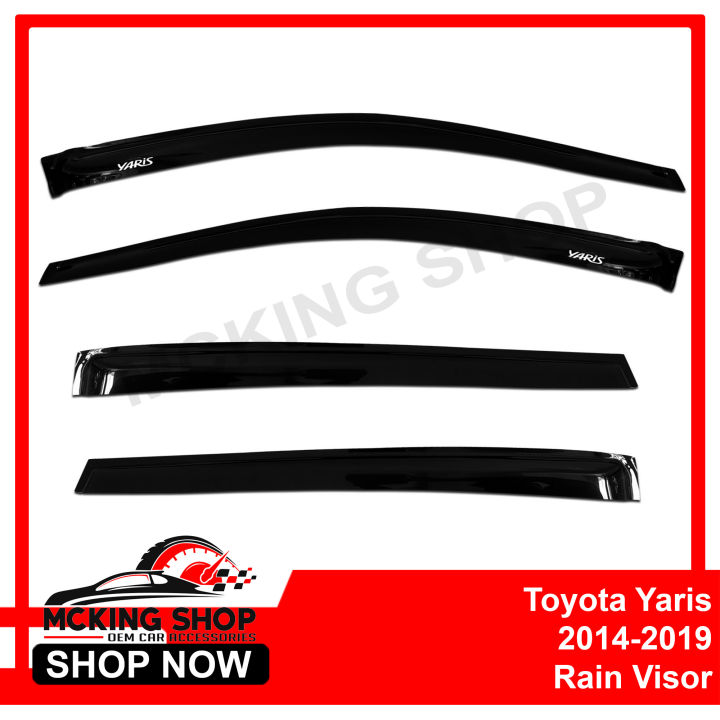 Toyota Yaris 2014-2019 OEM Type Rain Guard Window Visor (Black) | Lazada PH