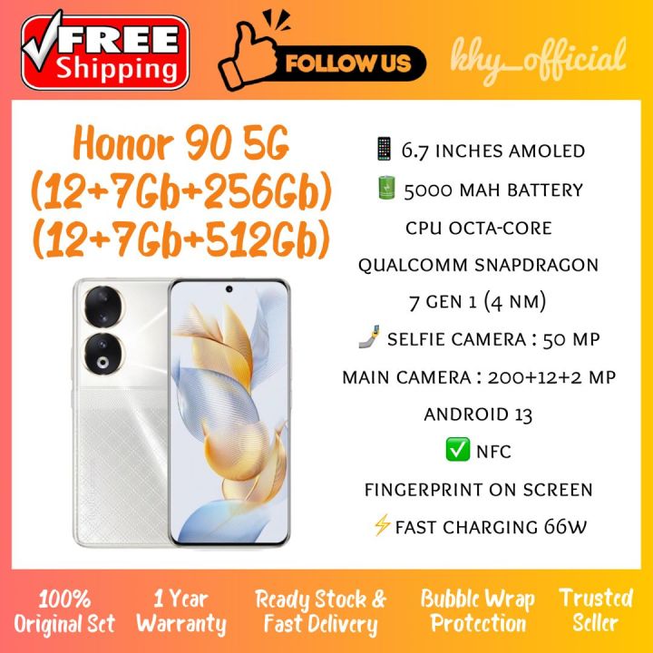 New Smartphone Original Honor 90 5G [ 12+7Gb+256 Rom / 12+7Gb+512Gb Rom ...