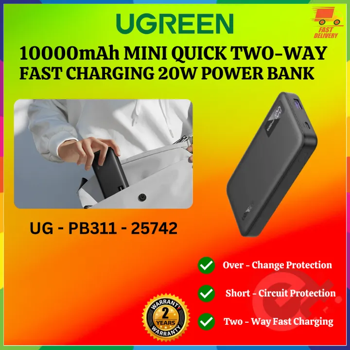 UGREEN 10000MAH MINI QUICK TWO-WAY FAST CHARGING 20W POWER BANK - UG ...