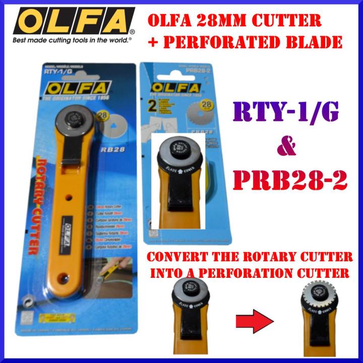 Olfa Rotary Cutter + Perforated Blade 28mm Convert Rotary Cutter into Perforator by Changing ...