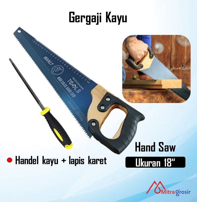 Gergaji Gagang Kayu 18 inch / Gergaji Kayu / Gergaji Tangan / Gergaji ...