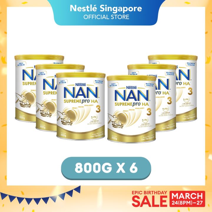 [Bundle of 6] Nestle NAN SupremePro H.A. Stage 3 Growing Up Milk 800g ...