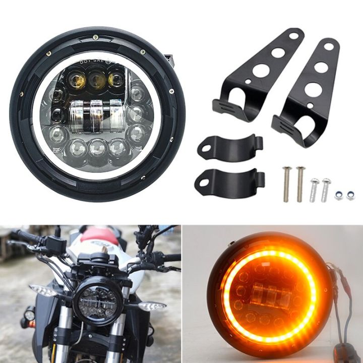 7 5 Inch Led Headlight Motorcycle Hiandlo Drl Phare Farol Moto Headlamp