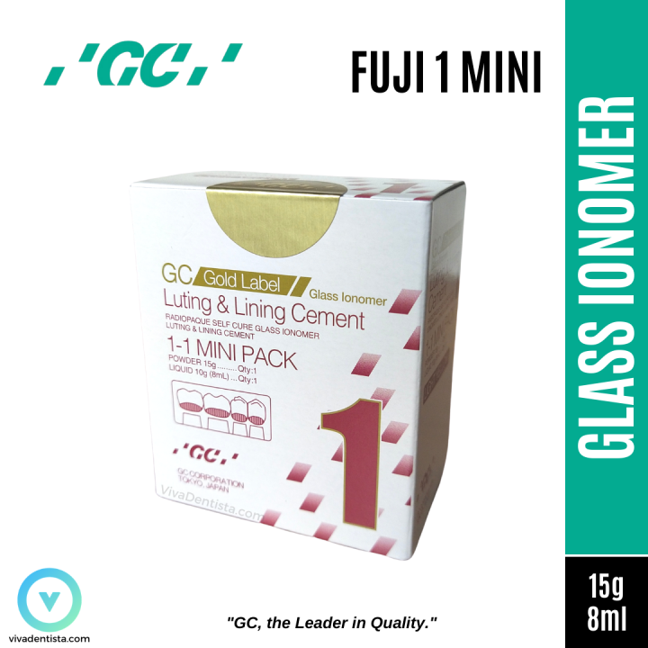 GC Fuji 1 MINI PACK Gold Label 1 Luting & Lining Cement (15g Powder ...