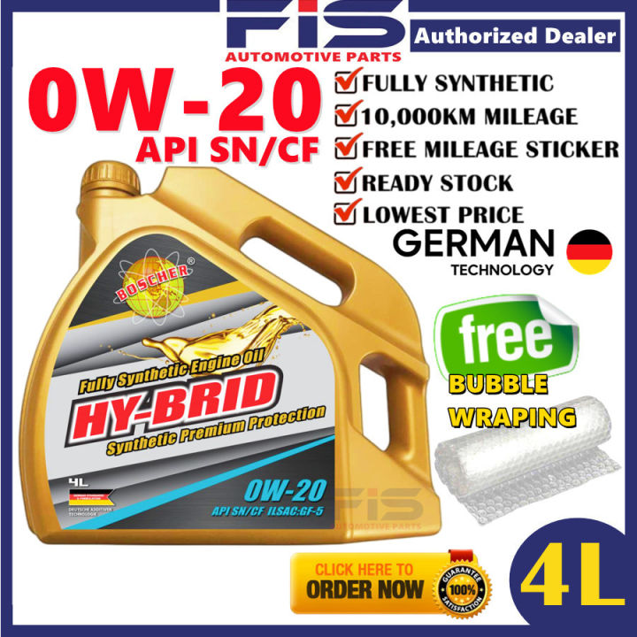 FIS Boscher Engine Oil 0W-20 Fully Synthethic 10,000KM Perodua Myvi ...