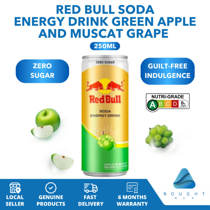 Soda Energy Drink Apple Muscat Grape 250ml x 1 Can Zero Sugar Refreshing Carbonated On-the-Go ...