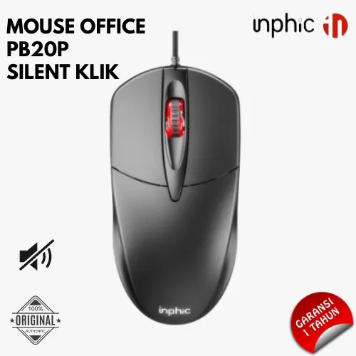 Mouse Silent Klik Office Berkabel Mouse Silent Click Inphic PB20P ...