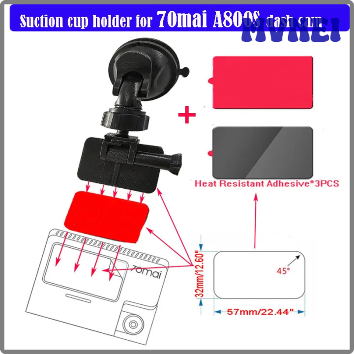 MVNEI For 70MAI A800 Dvr Suction Cup Bracket, Dash Cam Mirror Mount Kit ...