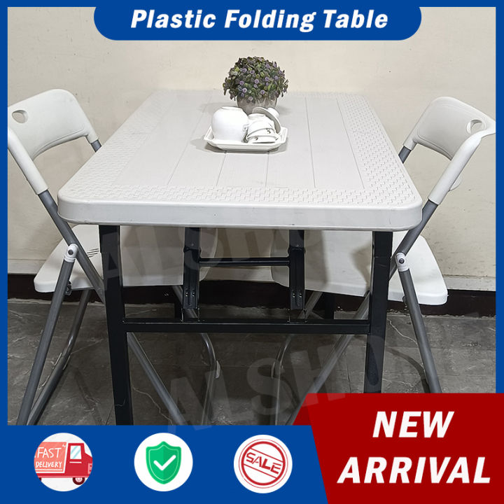 Plain Folding Table Match Folding Plastic Rattan Table 100x60cm ...