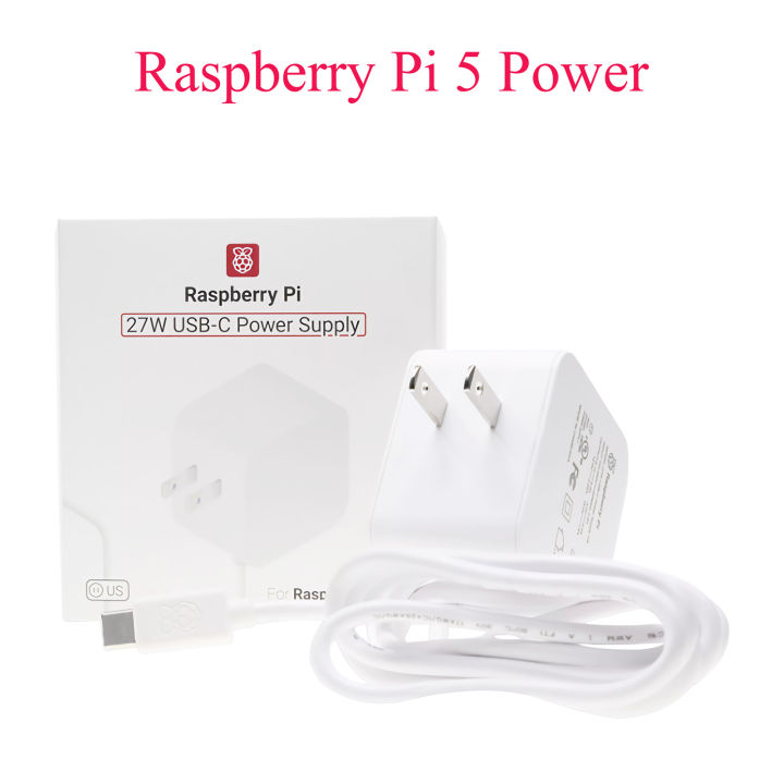 Original Raspberry Pi 5 27W USB-C Power Supply US/UK/EU Plug 5.1V 5A ...