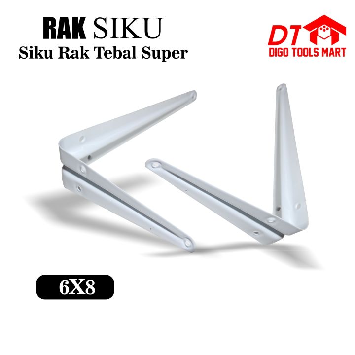 Siku Rak Tebal Putih 6x8 (2pcs) Ambalan Rak Kayu | Lazada Indonesia