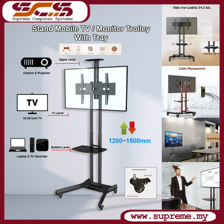 TV Stand / Monitor Trolley Stand / Monitor Stand / Smart Teaching Board ...