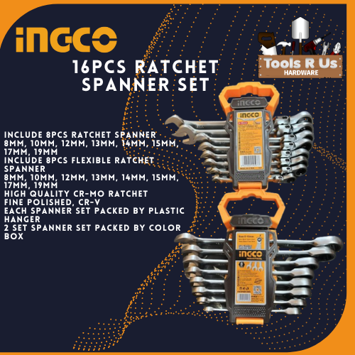 INGCO 16PCS Ratchet Spanner Set HKSPAR2016 | HANDTOOLS | MERVILLE ...