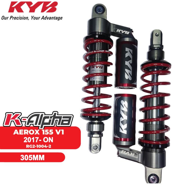 KYB K-Alpha AEROX V1 2017 - ON [305mm] Motorcycle Shock Absorber (Made ...