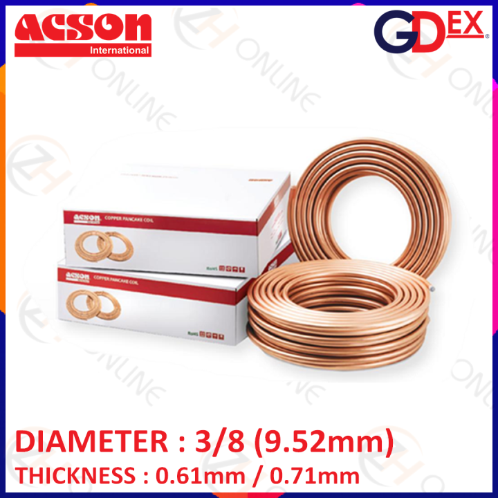 COPPER PIPE DIAMETER: 3分 3/8 (9.52MM) COPPER TUBE THICKNESS 0.61mm / 0 ...