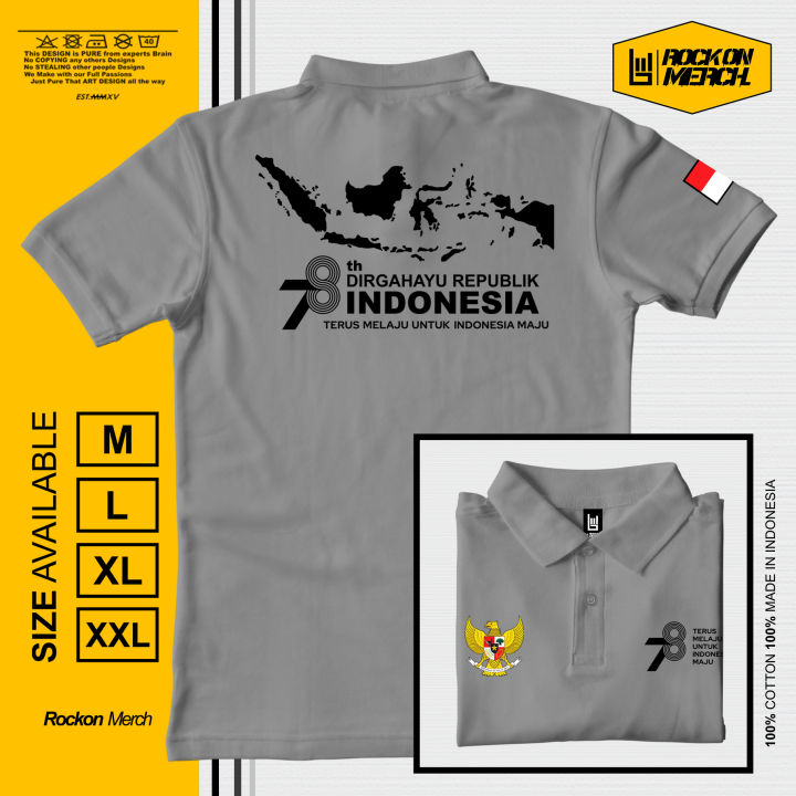 Poloshirt Polo HUT RI Peta Republik Indonesia Hari Kemerdekaan Ke 78 ...