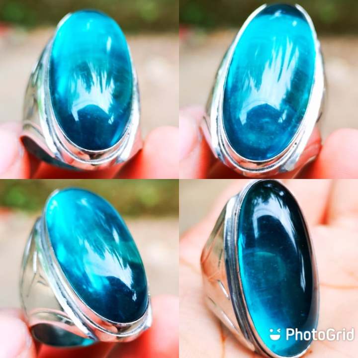 Batu Akik Blue Cyclops Kristal Model Pandan Big Size | Lazada Indonesia