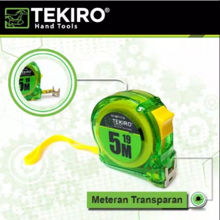 METERAN TRANSPARAN UKURAN 3 & 5 METER TEKIRO / MEASUREMENT TAPE 3 & 5 ...