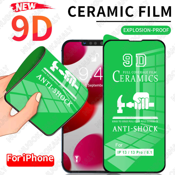NEW 9D Explosion Proof Ceramic Tempered Glass IPhone 14 13 12 Mini 11 ...