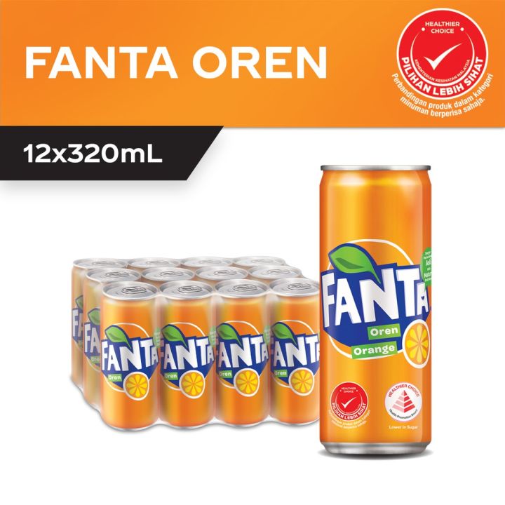 12x【Fanta Orange Cans Drink 320ml】 | Lazada