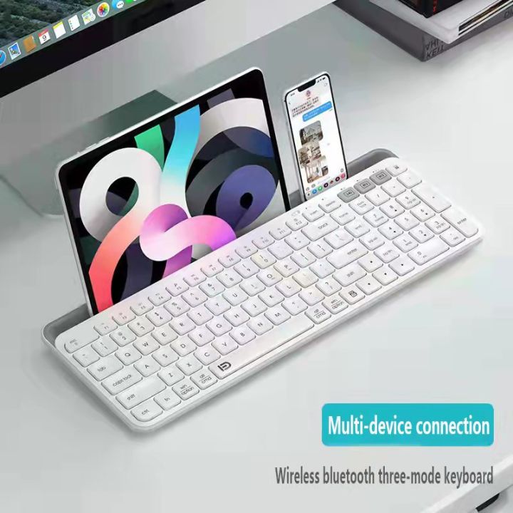 Ultra-thin mute Keyboard Bluetooth Wireless 2.4G Dual-Mode Multi-Device ...