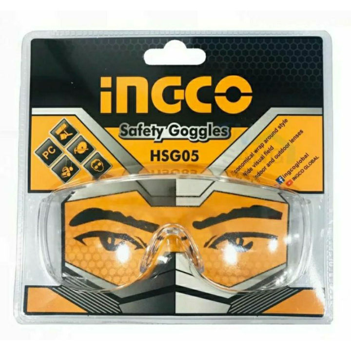 แว่นตาเซฟตี้ (สีใส) INGCO-HSG05 | Lazada.co.th