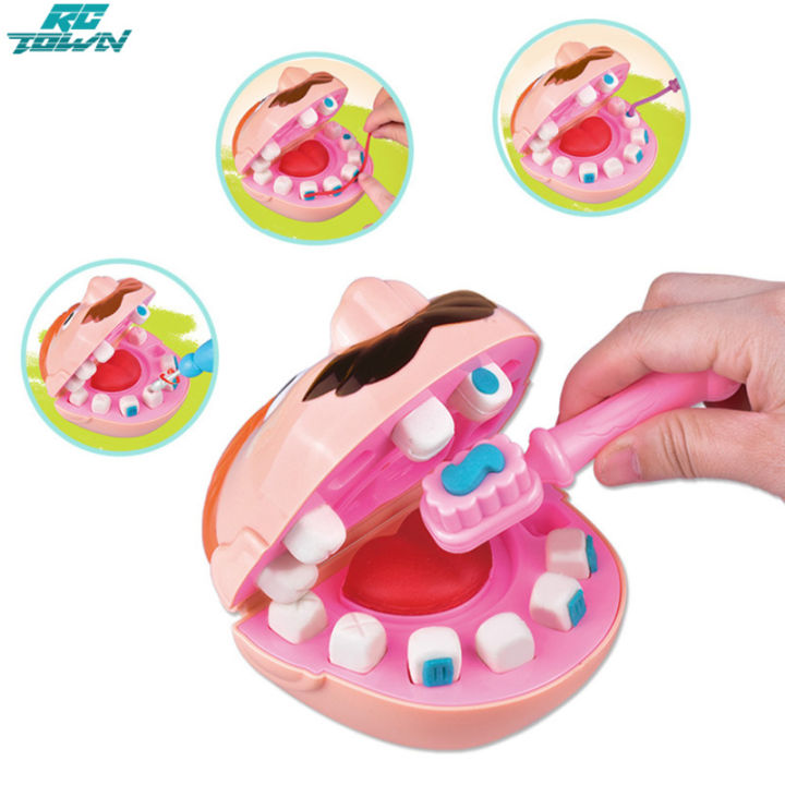 Kids Pretend Role Play Dental Tooth Extraction Clay Mold Toy Plasticine ...