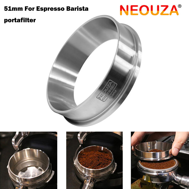 NEOUZA 51mm 53mm 58mm Stainless Steel Coffee Espresso Dosing Funnel ...
