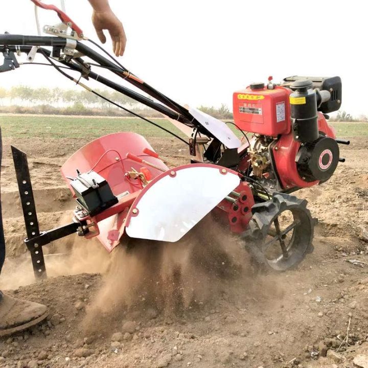 Hengrui four-wheel drive agricultural micro-tiller small walking ...