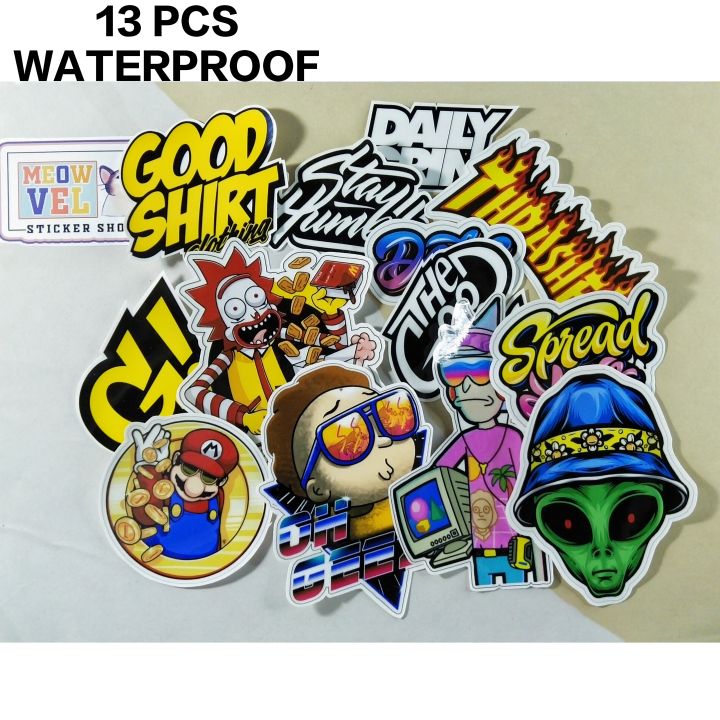 13 pcs assorted sticker pack | Lazada PH