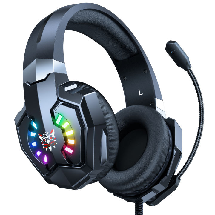 Onikuma X32 Wearable Wired Gaming Headset with Flexible Mic LED Lights ...