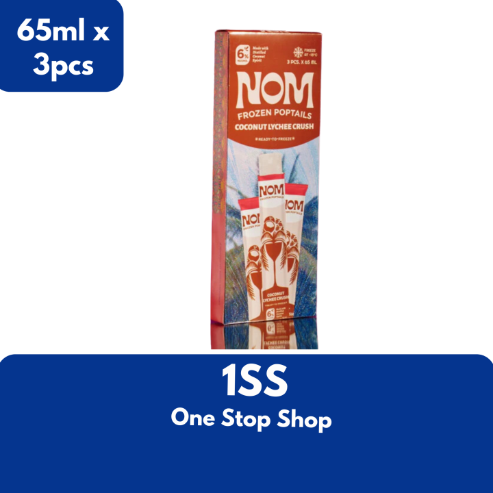 Nom Frozen Poptails, Coconut Lychee Crush, 65ml x 3pcs | Lazada PH