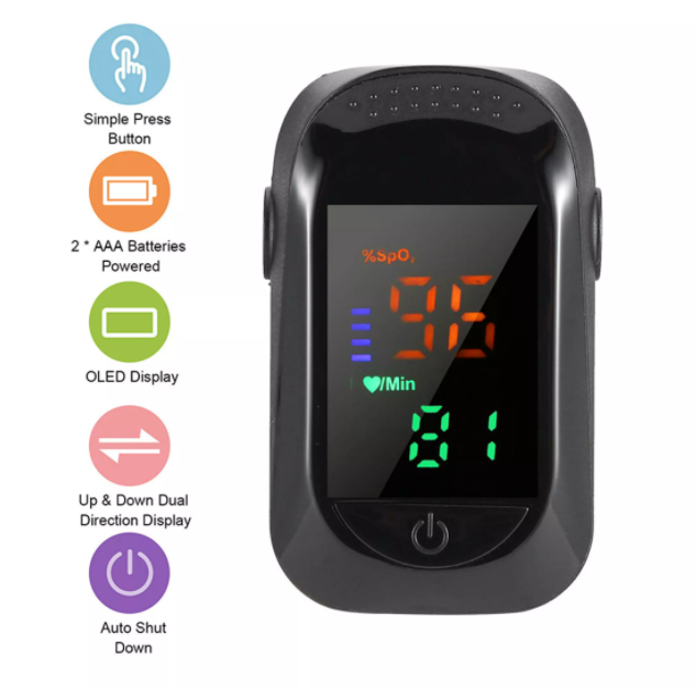A2 Fingertip Pulse Oximeter Blood Oxygen Saturation Meter SPO2 PR Meter ...