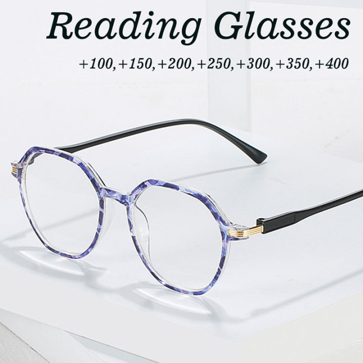 [+100 to +400] Anti Blue Light Reading Glasses Women Fashion Female HD ...