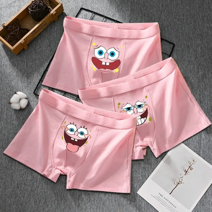 Men's pink underwear men cute cotton Spongebob boxers men's summer thin ...