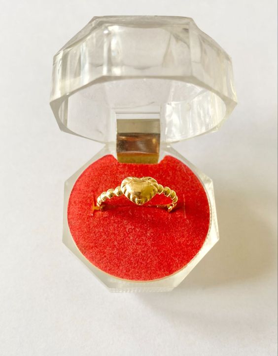 Pawnable 18K Gold Border Heart Bubble Ring | Lazada PH