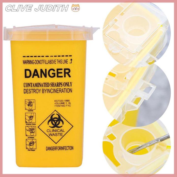 CISWGE 1L Plastic Tattoo Container Waste Box Disposable Needle Tips ...