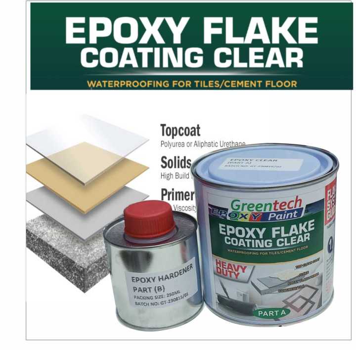 1L / FLAKE CLEAR COAT ( WITH HARDENER ) FOR CLEAR EPOXY / BASE Coating ...