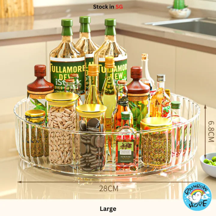 LOCAL SELLER 🇸🇬【Ready Stock】Kitchen Organizer Condiment Rotating Tray ...