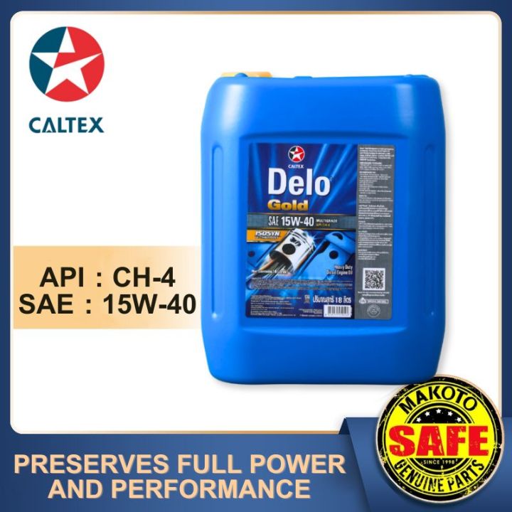 CALTEX Delo 18L Engine Oil Fully Synthetic Gold SAE 15w-40 For Diesel ...