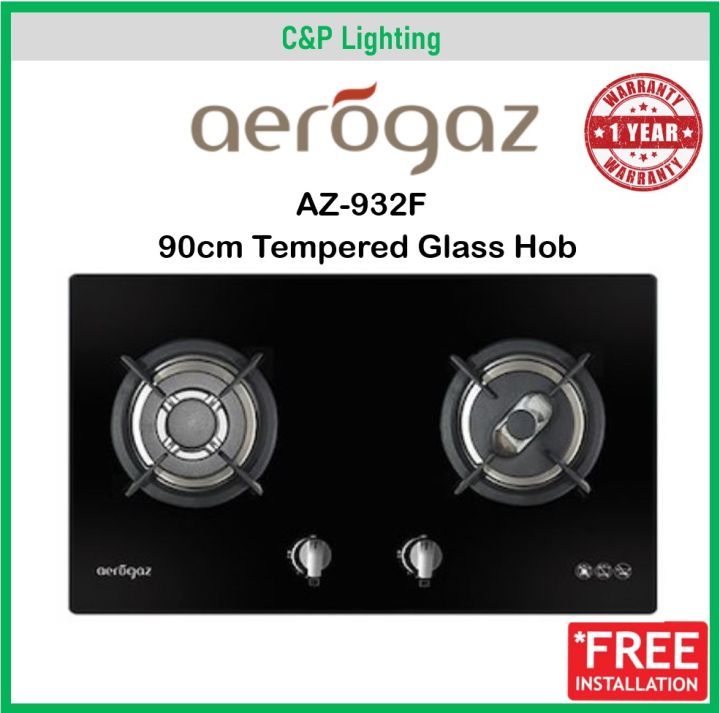 Aerogaz 90cm 2 Burner Tempered Glass Cooker Hob Stove Az-920F | Lazada Singapore