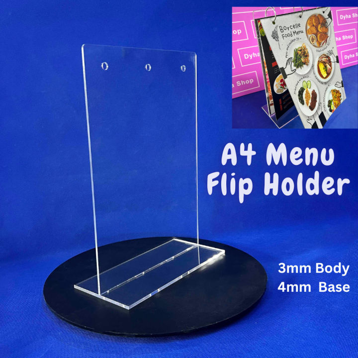 Clear Acrylic A4 Flip Menu Stand Display Table Menu Holder restaurant ...