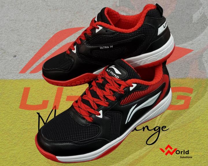 LI-NING BADMINTON SHOES ULTRA IV BLACK RED (ORIGINAL LINING) | Lazada