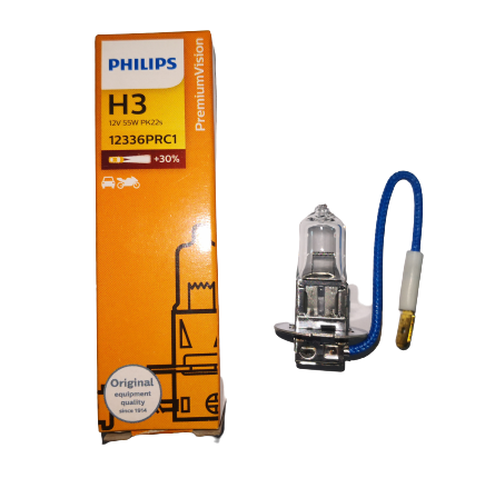 PHILIPS H3 HALOGEN BULB 12V 55W (+30% PREMIUM VISION) | Lazada