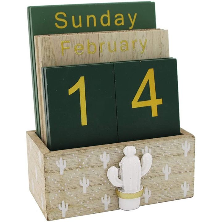 Wooden Flip Desk Blocks Calendar, Plank/Table Calendar Display,for Home ...