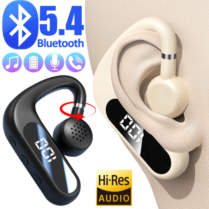 Earhook Earphones 180° Rotatable Bluetooth 5.4 Sports Headset ...