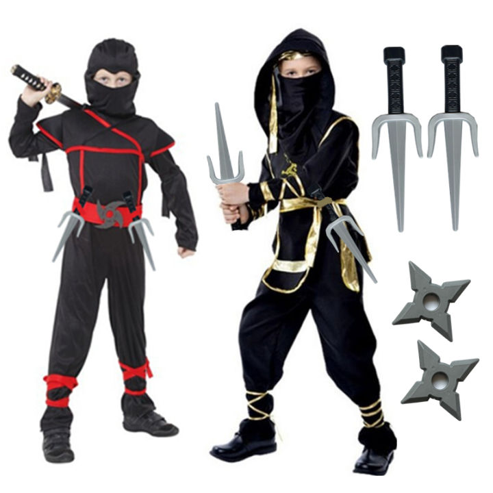 Children Boys Ninja Girls Warrior Cosplay Costumes With Props Carnival ...