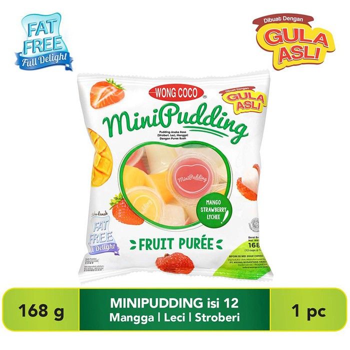 WONG COCO Mini Pudding puding isi 12cup 168 g | Lazada Indonesia